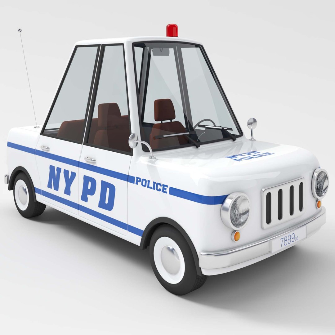 3D Cartoon Police Car Model - TurboSquid 2083006