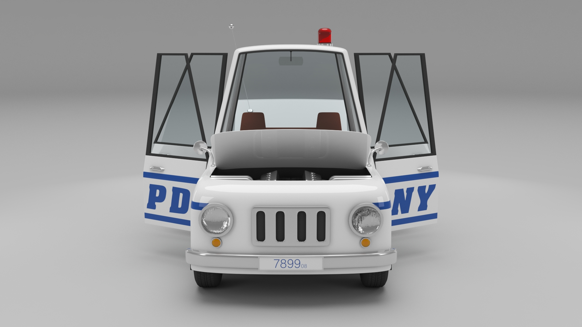 3D Cartoon Police Car Model - TurboSquid 2083006