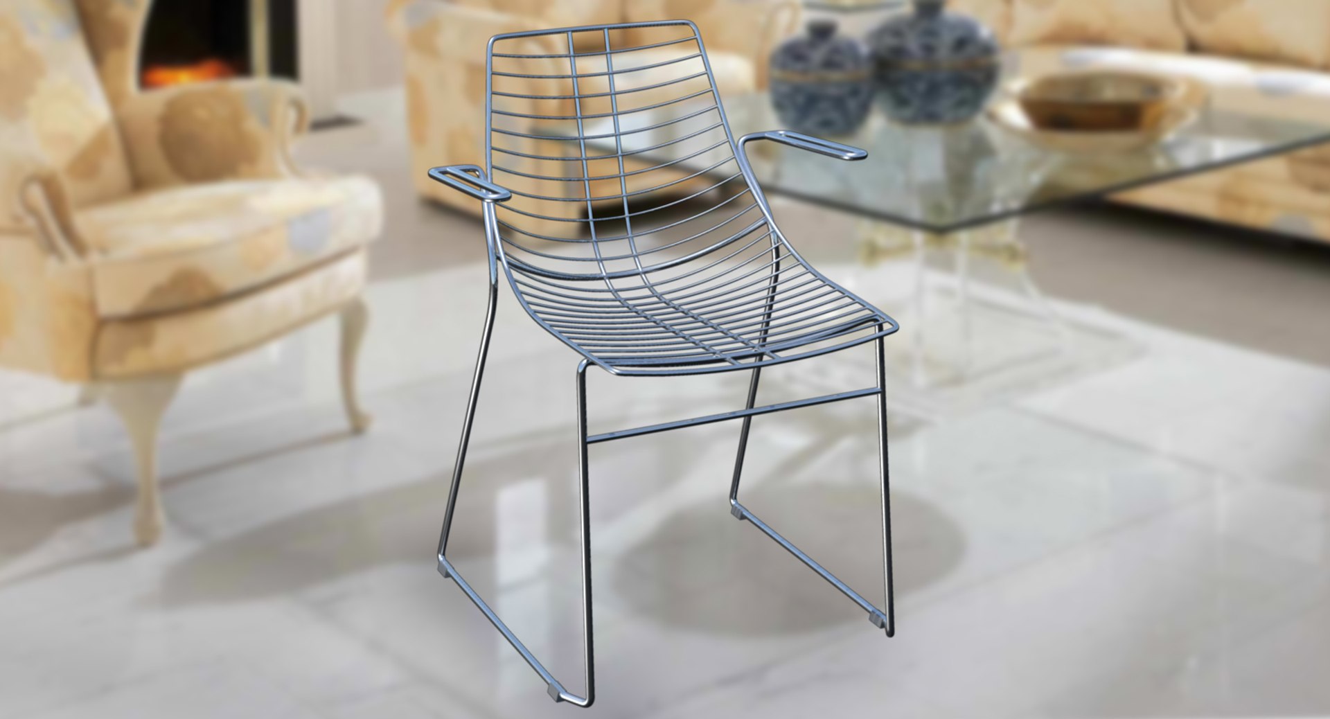 chair armchair metalmobil net 3d obj