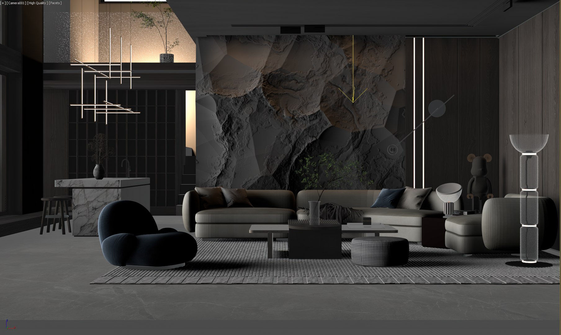 3D Living Room Interior Scene 2 Model - TurboSquid 2201206