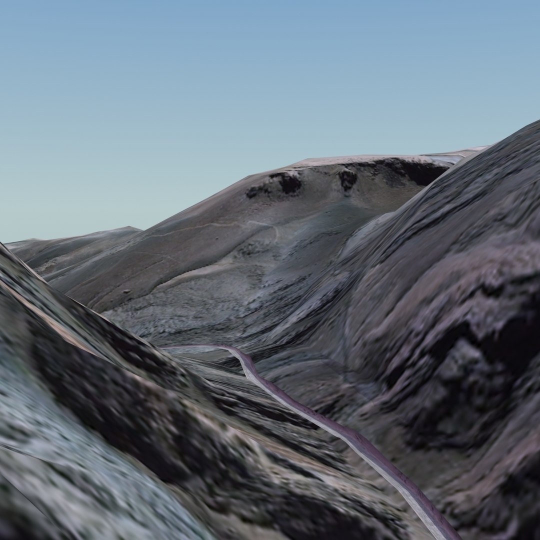 3d Pass Valley Landscape Model