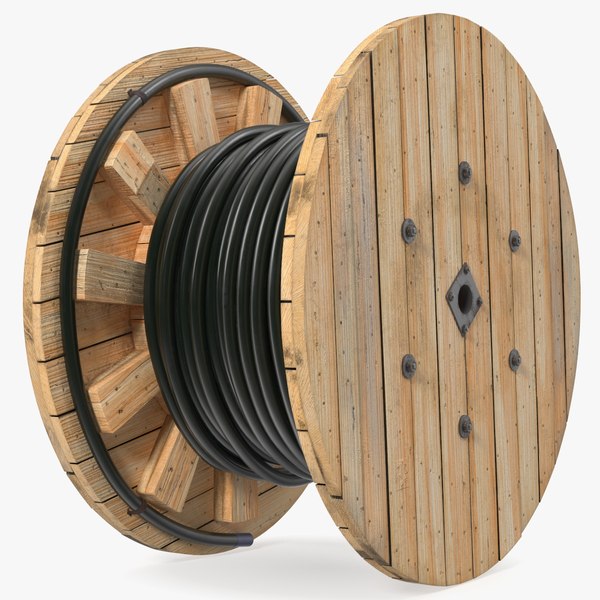 modelo 3d Carrete de cable de madera con cable - TurboSquid 2268625