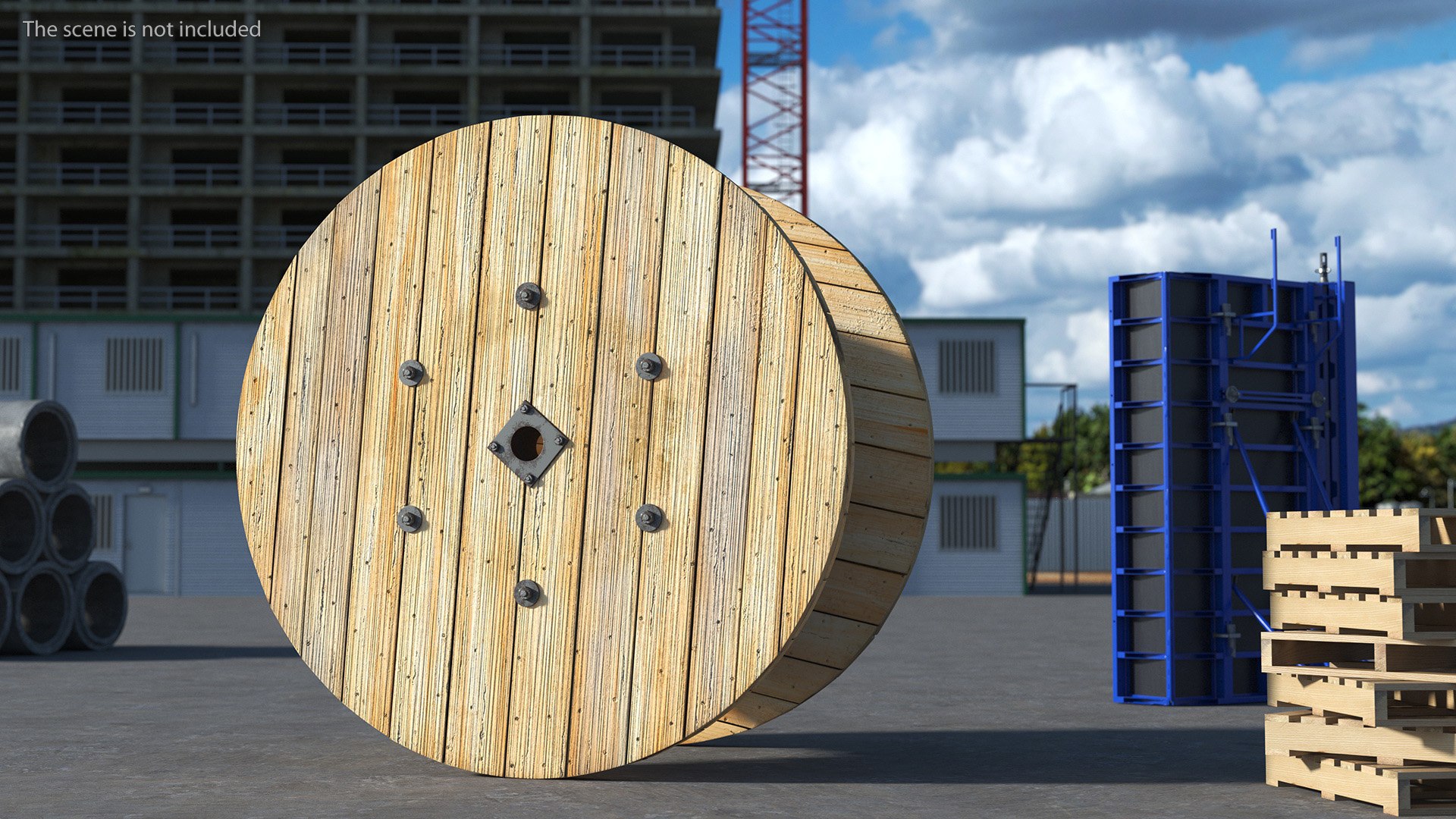 3D Wooden Cable Reel With Cable Model - TurboSquid 2268625