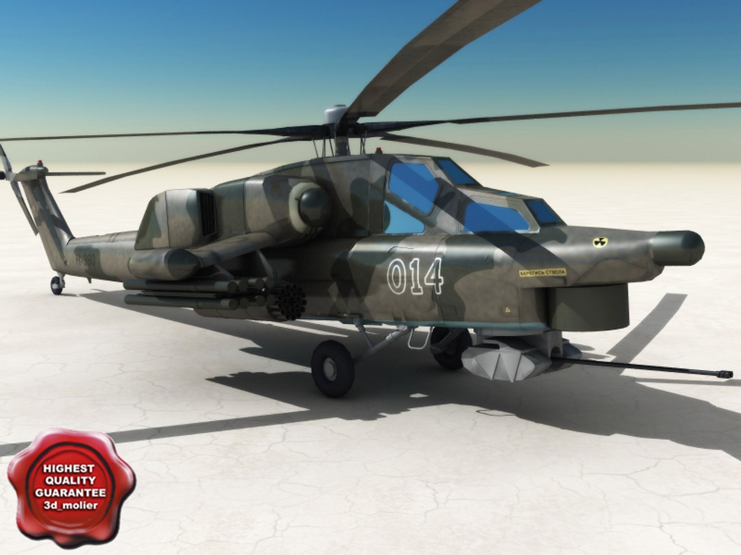 3d mi-28 havoc attack helicopter
