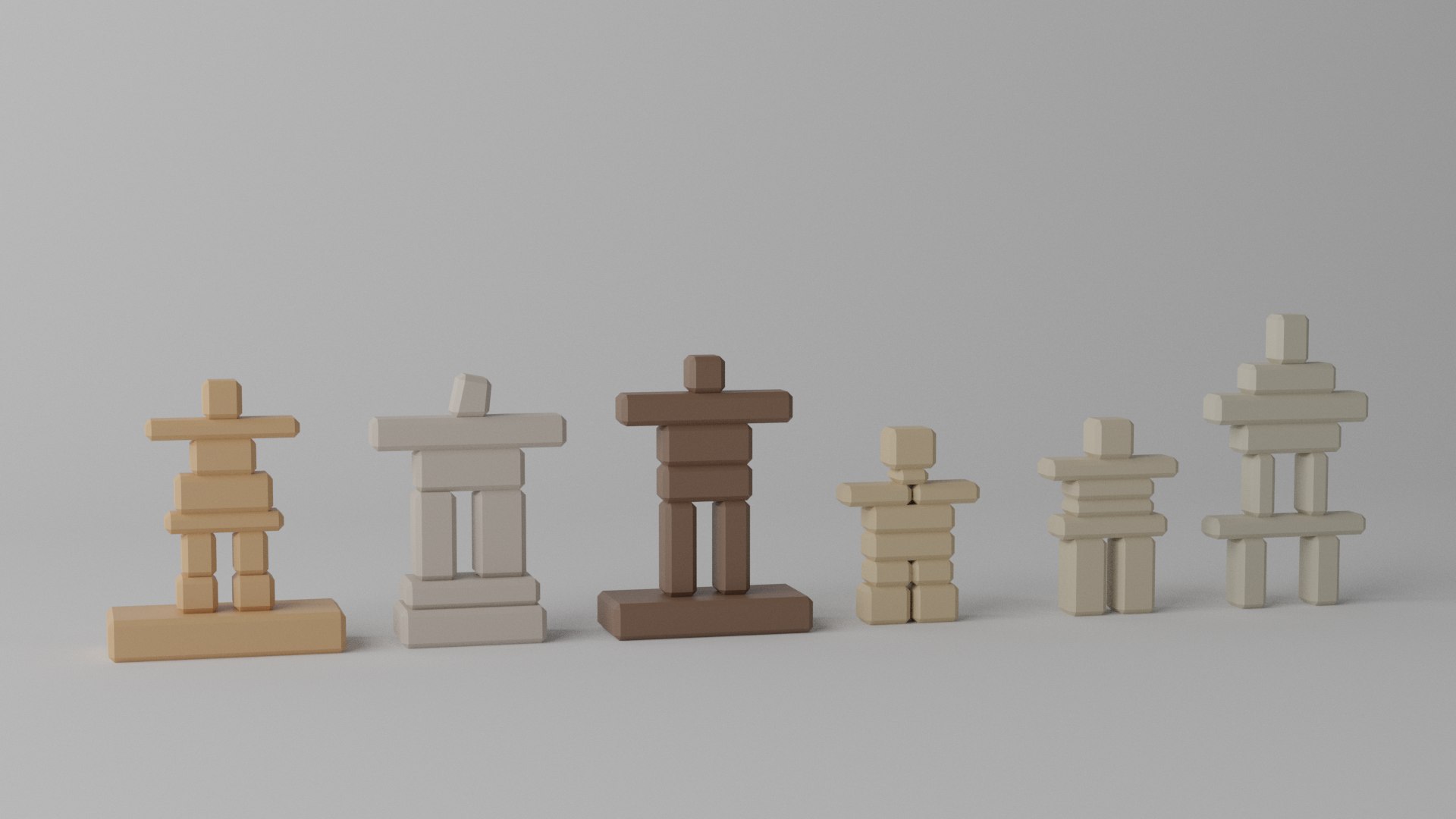 Cartoon Canadian Inukshuks Collection 3D Model - TurboSquid 1902031