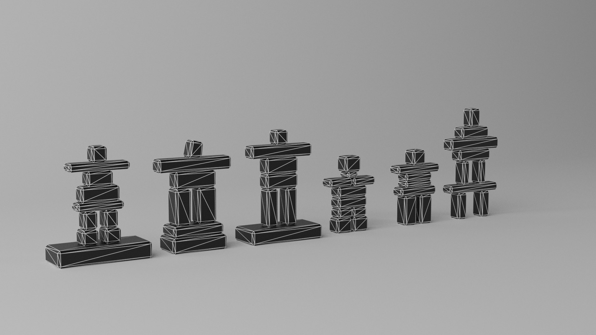 Cartoon Canadian Inukshuks Collection 3D Model - TurboSquid 1902031
