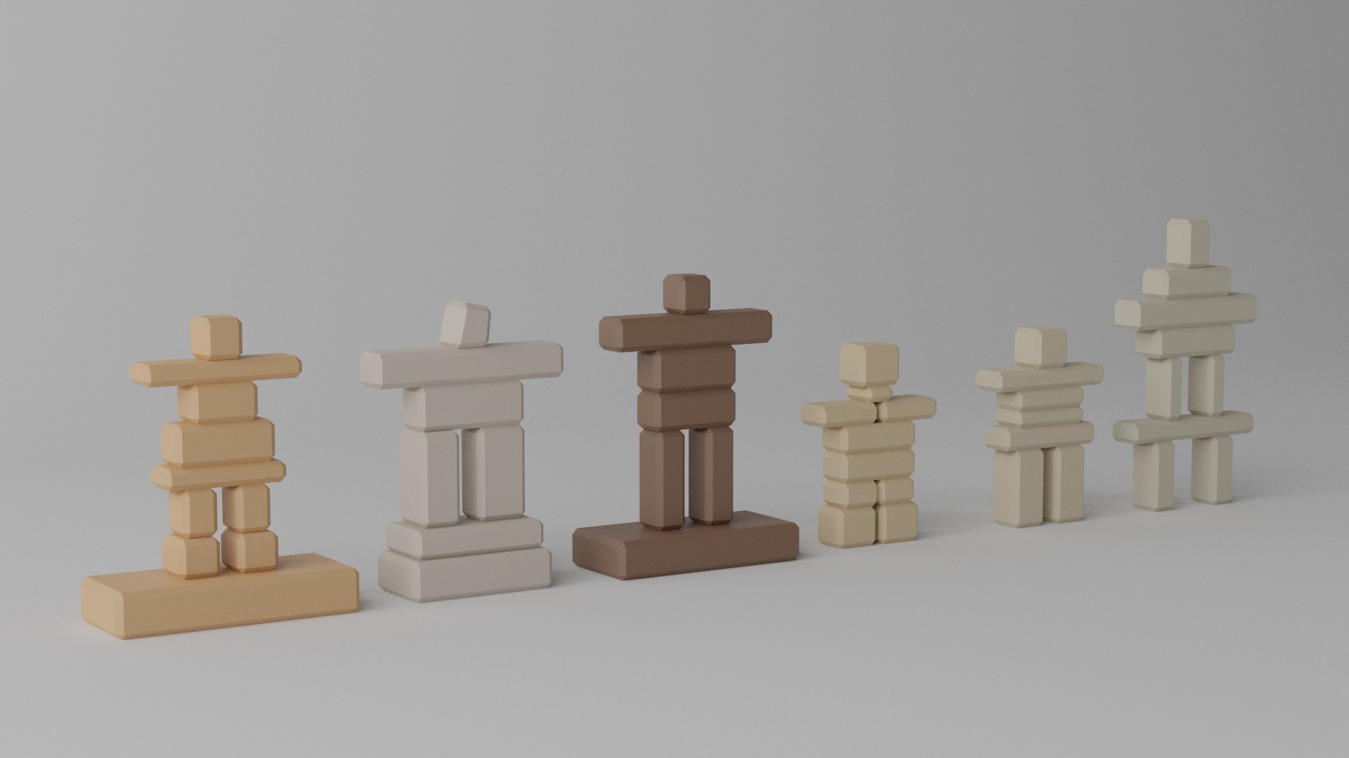 Cartoon Canadian Inukshuks Collection 3D Model - TurboSquid 1902031