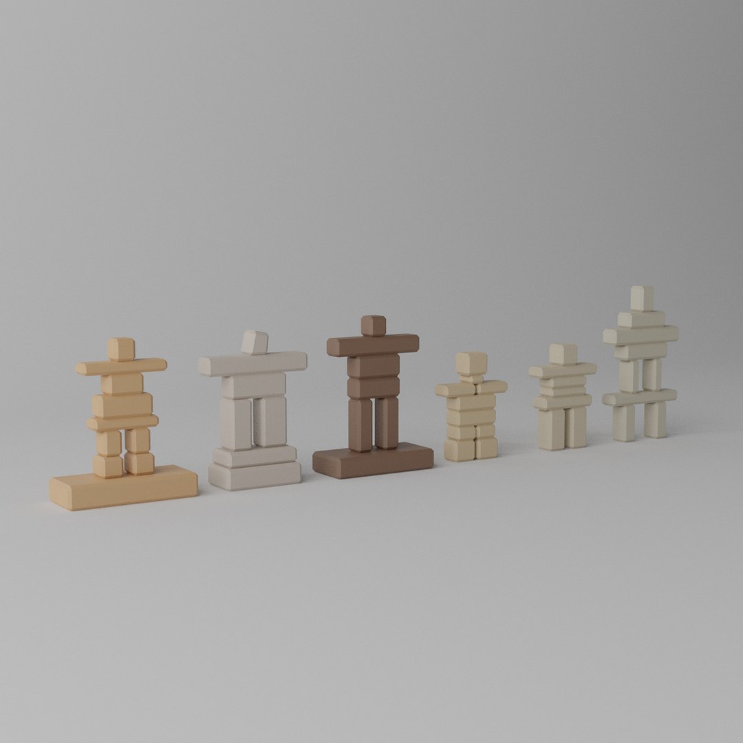 Cartoon Canadian Inukshuks Collection 3D Model - TurboSquid 1902031