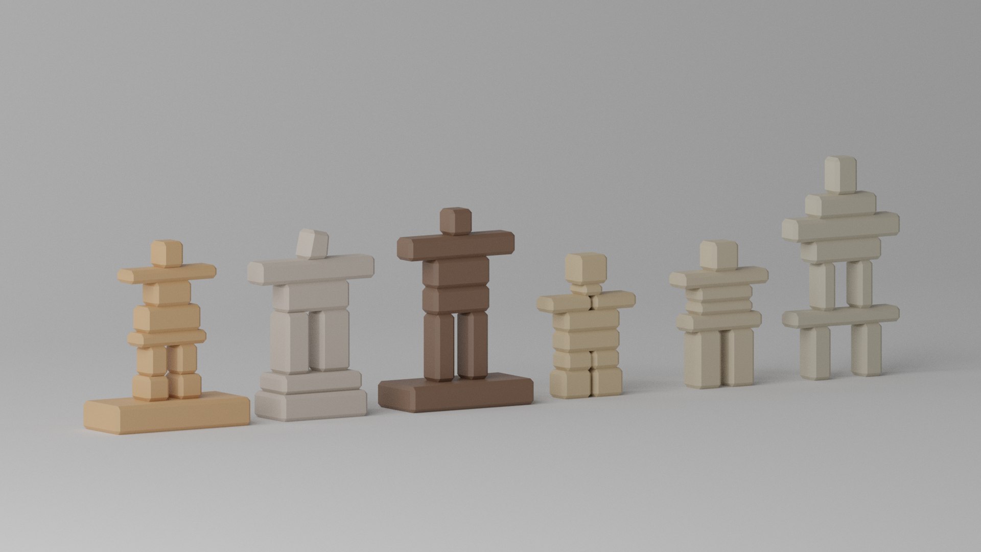 Cartoon Canadian Inukshuks Collection 3D Model - TurboSquid 1902031
