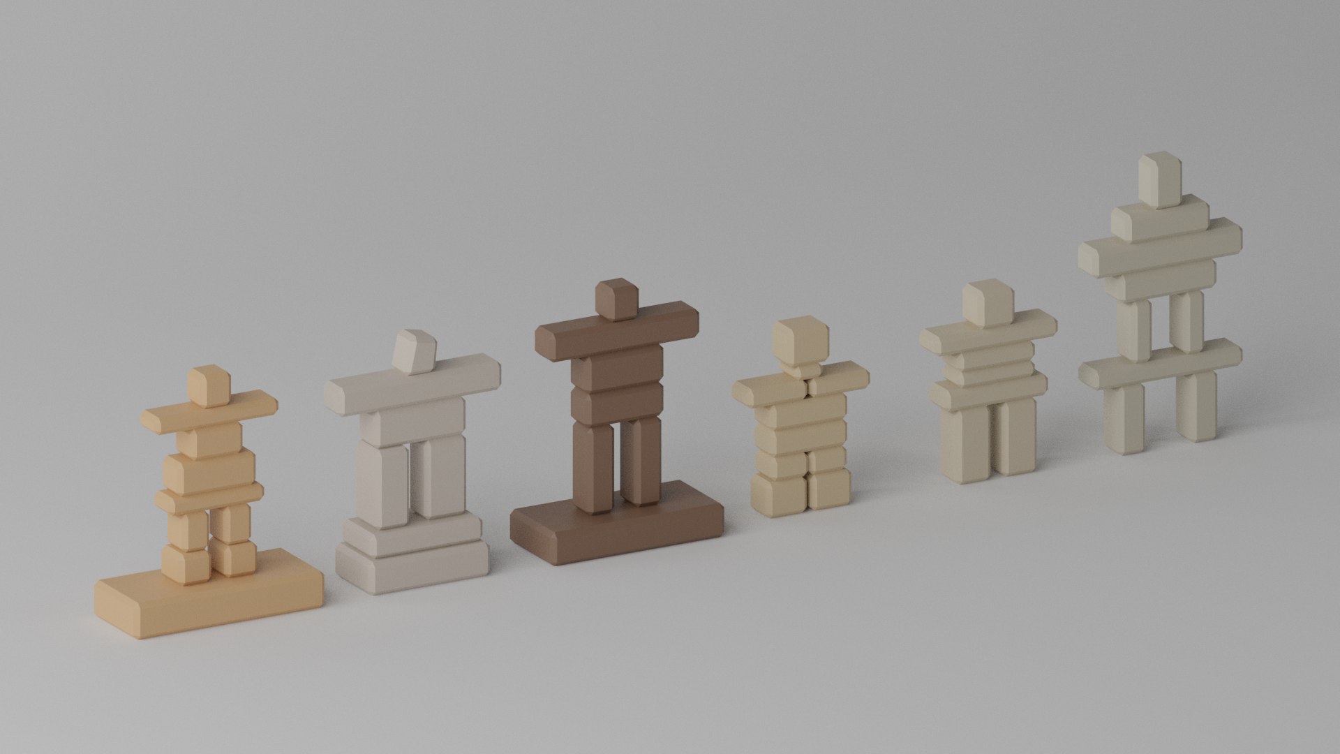 Cartoon Canadian Inukshuks Collection 3D Model - TurboSquid 1902031