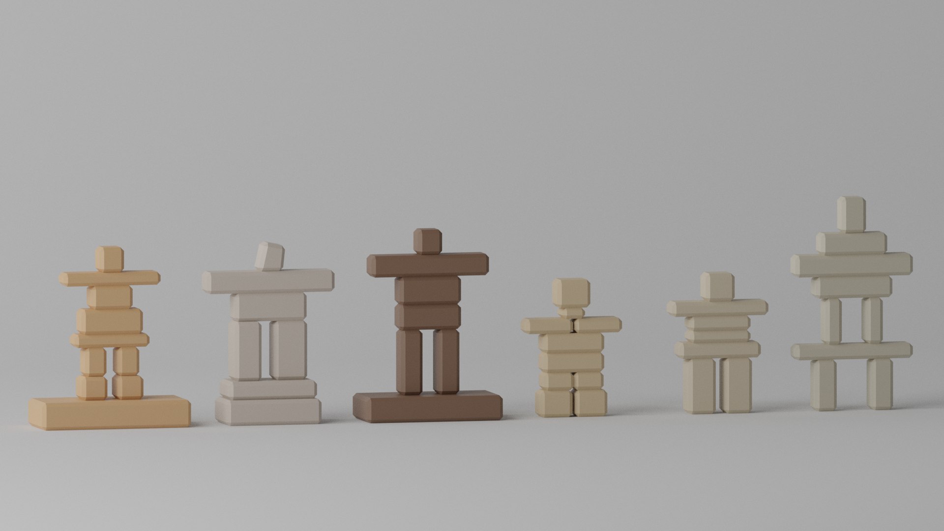 Cartoon Canadian Inukshuks Collection 3D Model - TurboSquid 1902031
