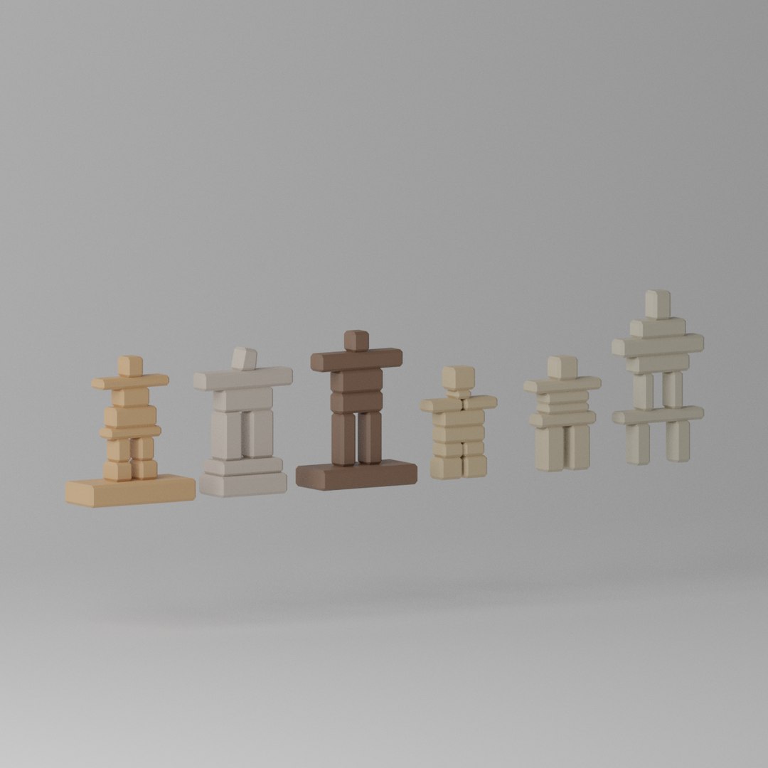 Cartoon Canadian Inukshuks Collection 3D Model - TurboSquid 1902031