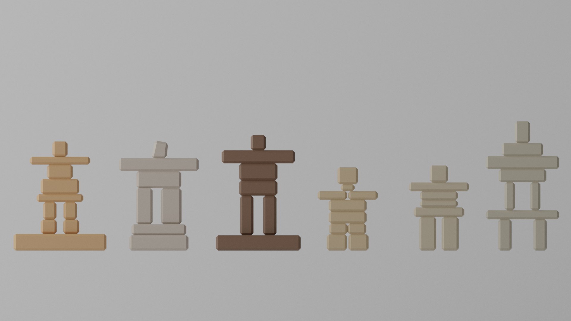 Cartoon Canadian Inukshuks Collection 3D Model - TurboSquid 1902031