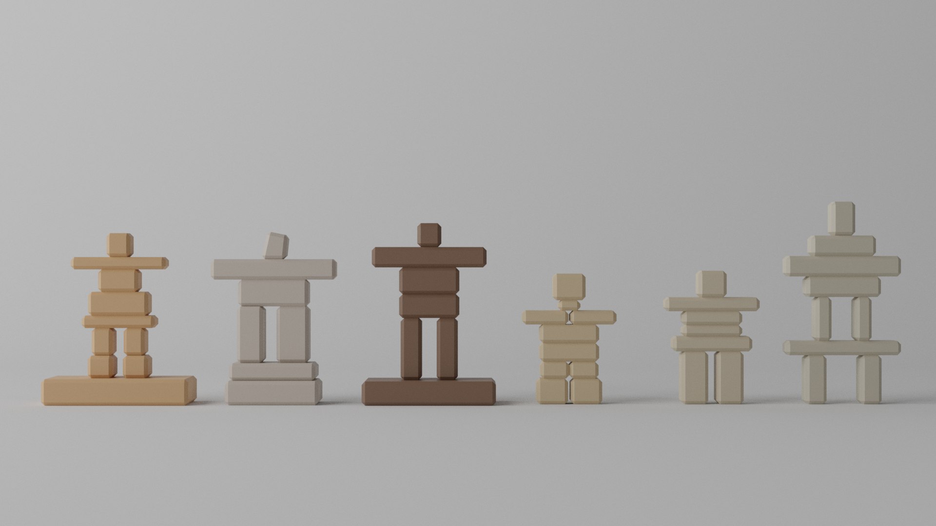 Cartoon Canadian Inukshuks Collection 3D Model - TurboSquid 1902031