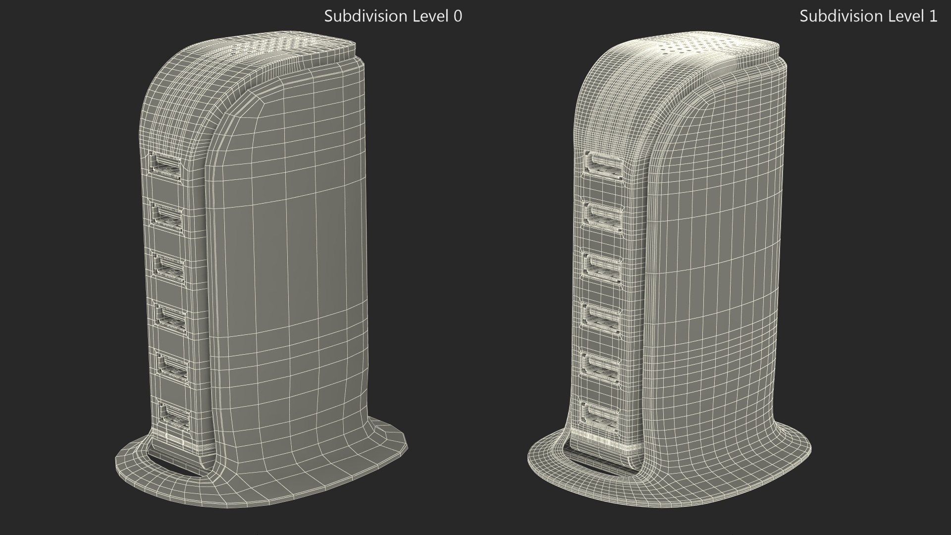 Desktop Charging USB Hub Turned ON 3D Model - TurboSquid 2145949