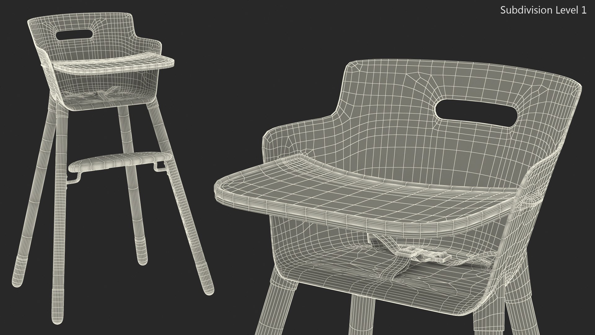 Wooden adjustable baby chair 3D model - TurboSquid 1506143