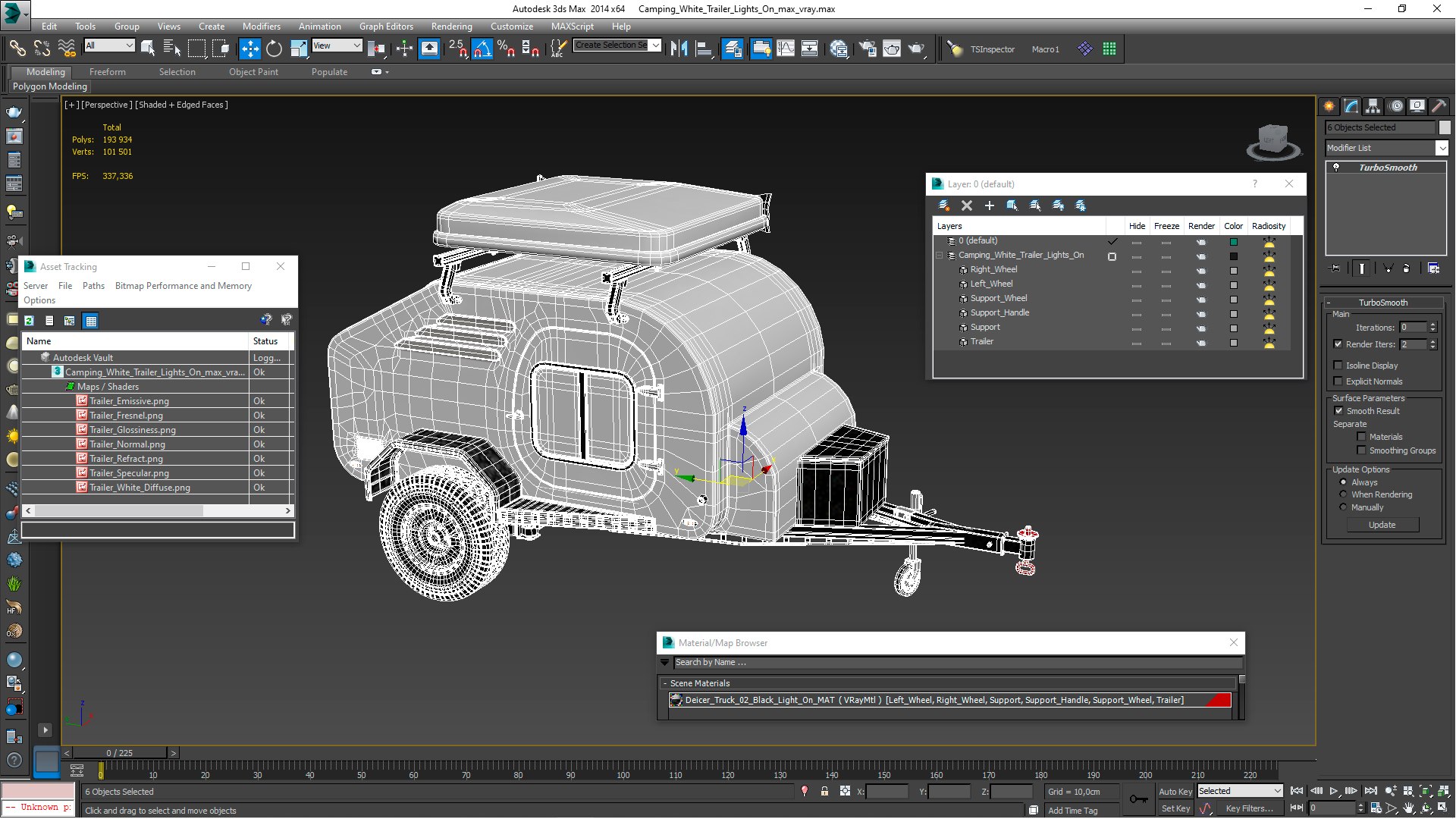 Camping White Trailer Lights On 3D Model - TurboSquid 2276789