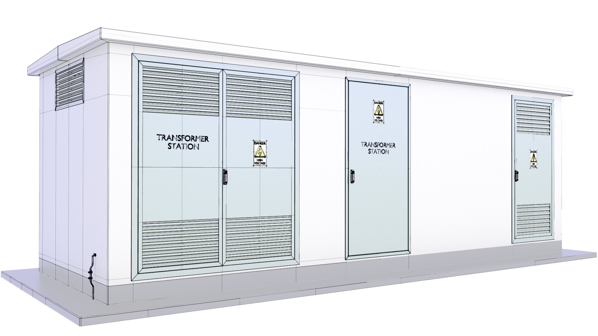 HV Power Transformer Housing Sub Station 19 3D - TurboSquid 2392912