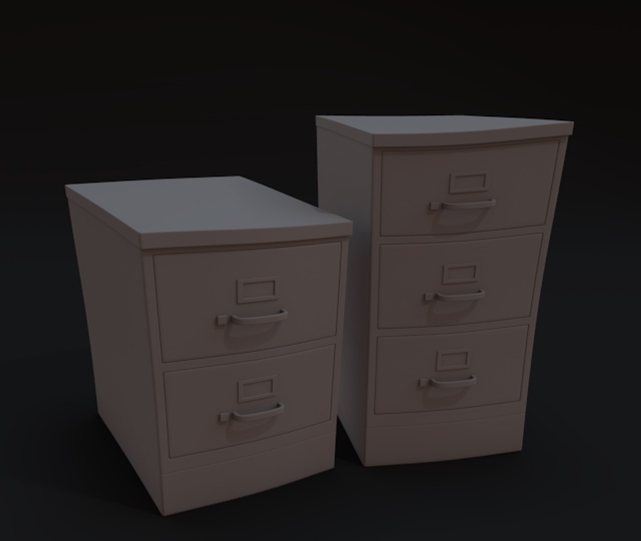 cartoon filing cabinets 3d model