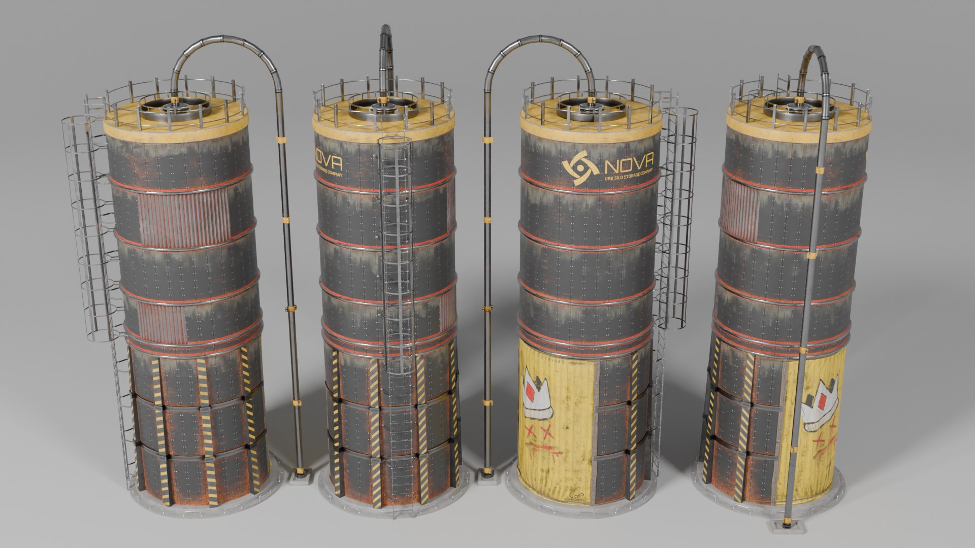 3D Model Big Silo Storage Game Ready Low-poly - TurboSquid 2424045