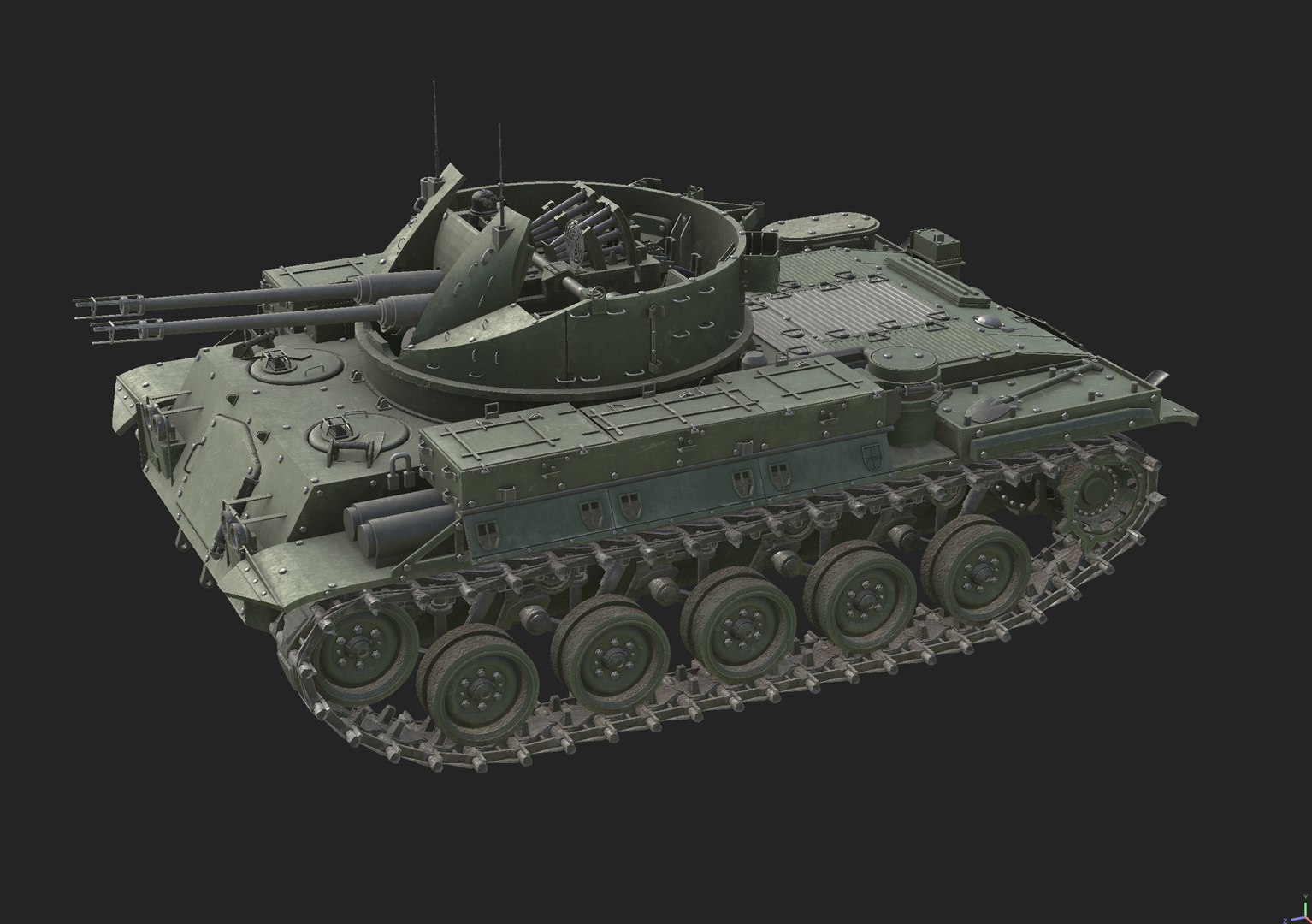 M42 Duster 40mm Anti Aircraft Tank 3D - TurboSquid 2241539