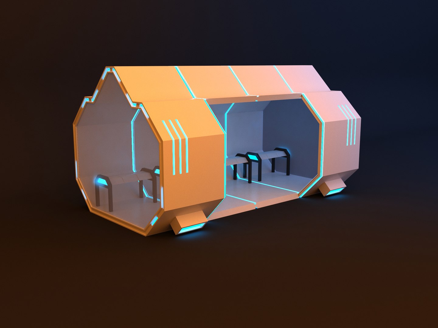 3D Futuristic Space Scifi Bus Stop - TurboSquid 1803287