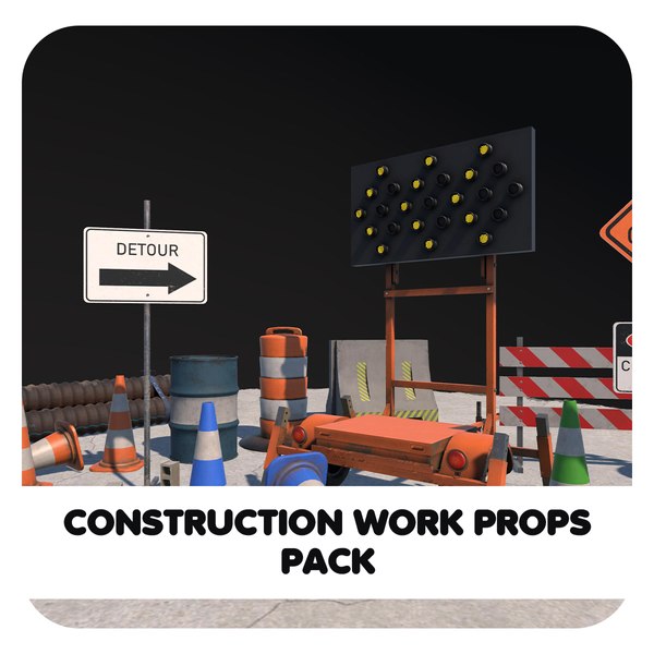 Construction Work Props Pack 3D 모델 - TurboSquid 1994273