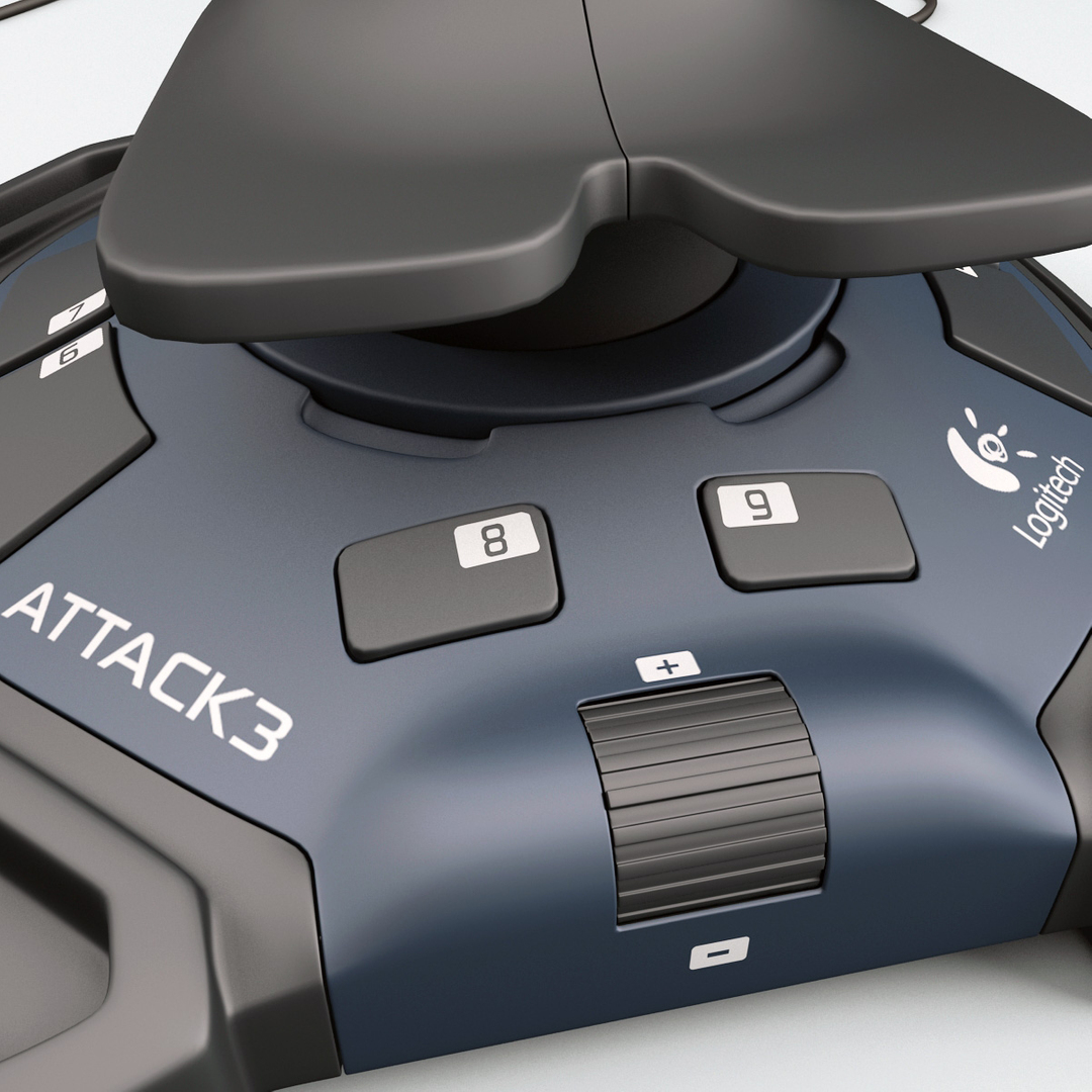 3d model joystick logitech attack 3