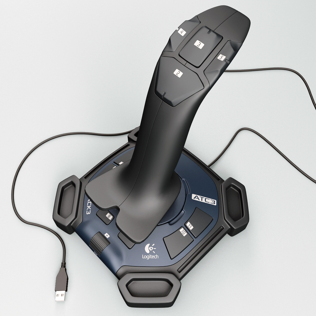 3d model joystick logitech attack 3