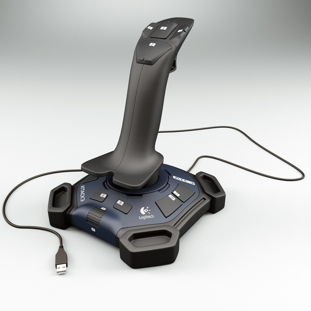 3d model joystick logitech attack 3