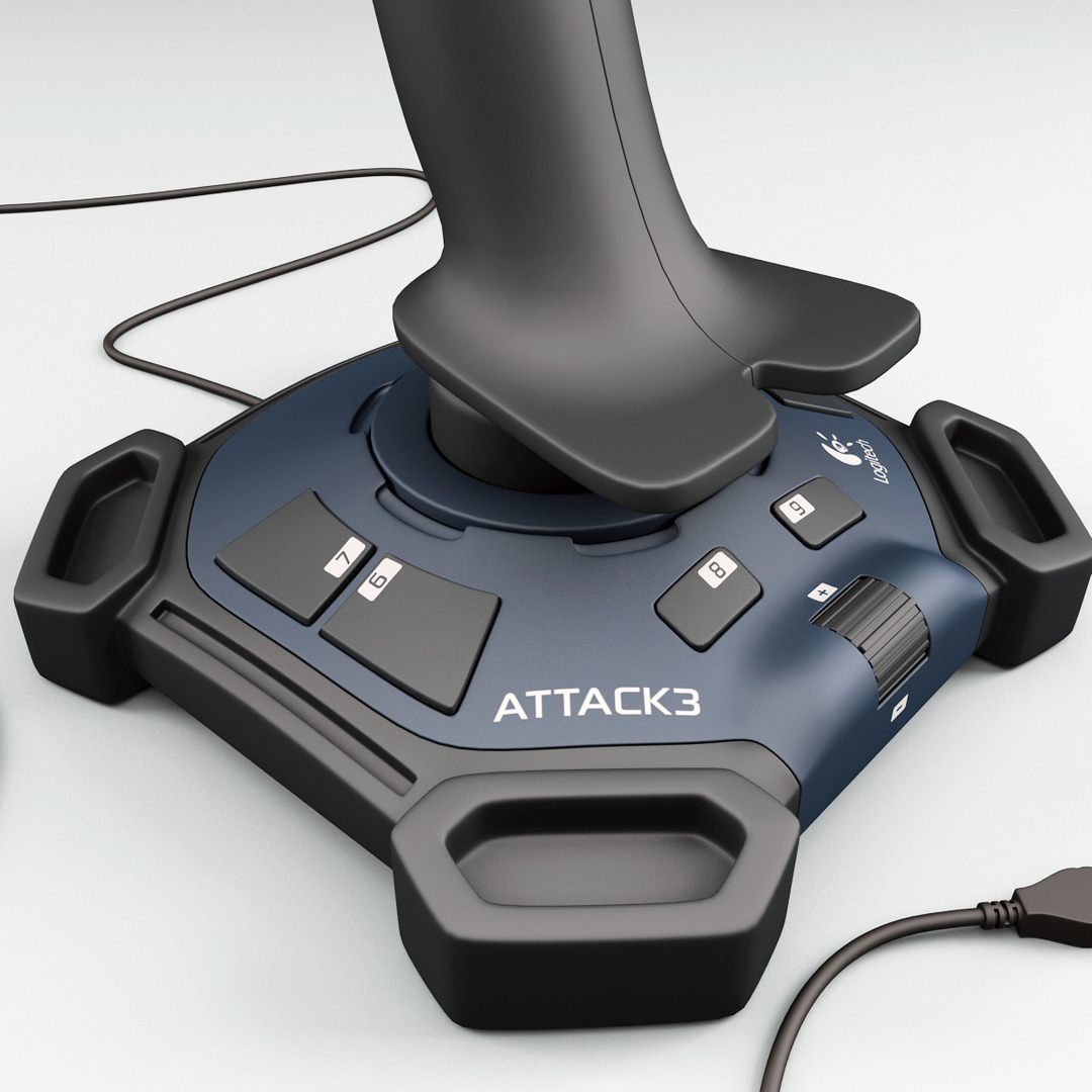 3d model joystick logitech attack 3