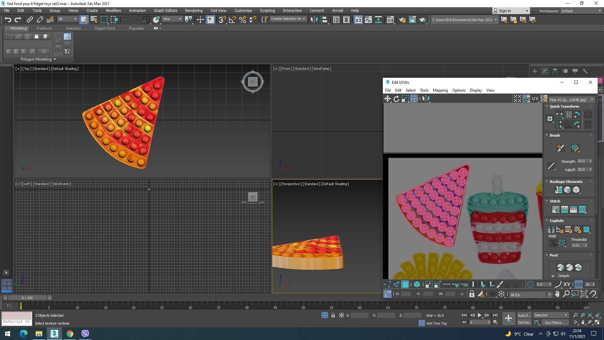 3D Fast Food Pop It Fidget Toys Set model - TurboSquid 1809638