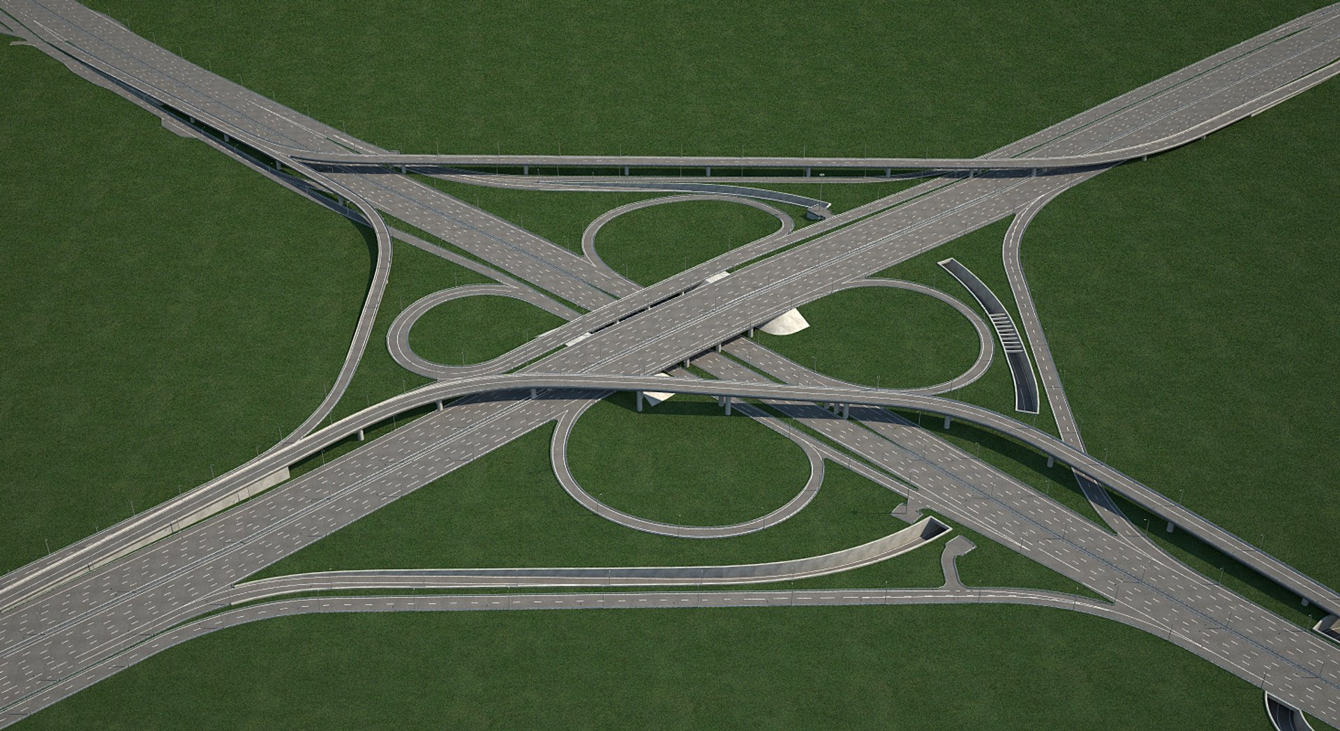 Highway Road Junction 3D Model | 1144094 | TurboSquid