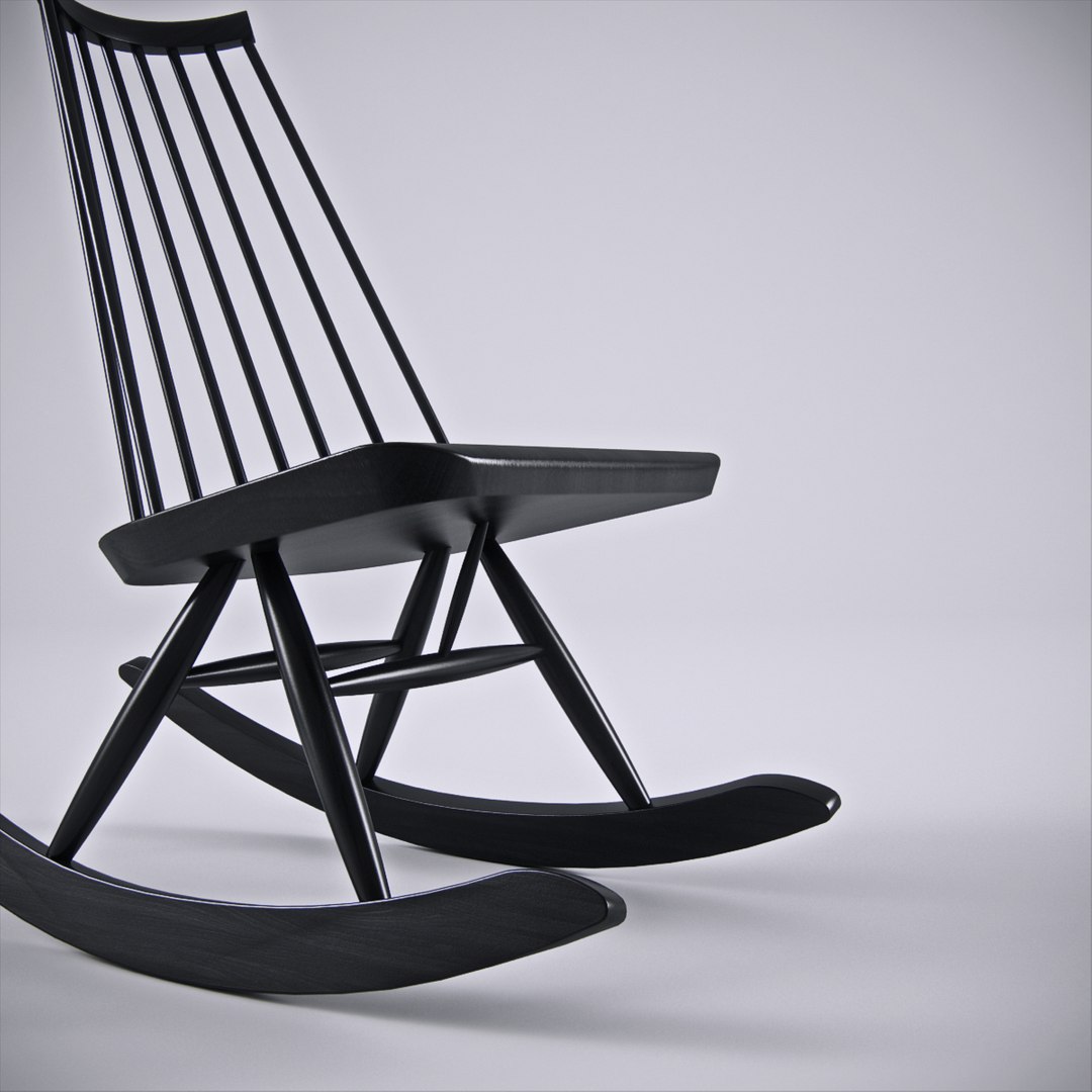 3d model of artek mademoiselle rocking chair