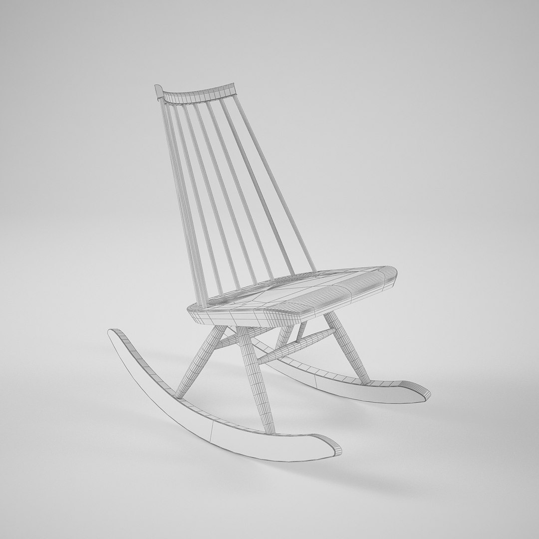 3d model of artek mademoiselle rocking chair