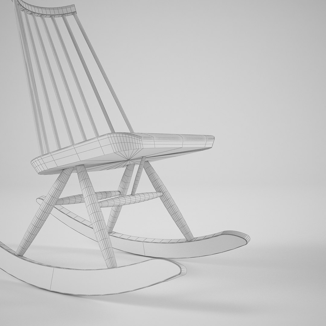 3d model of artek mademoiselle rocking chair