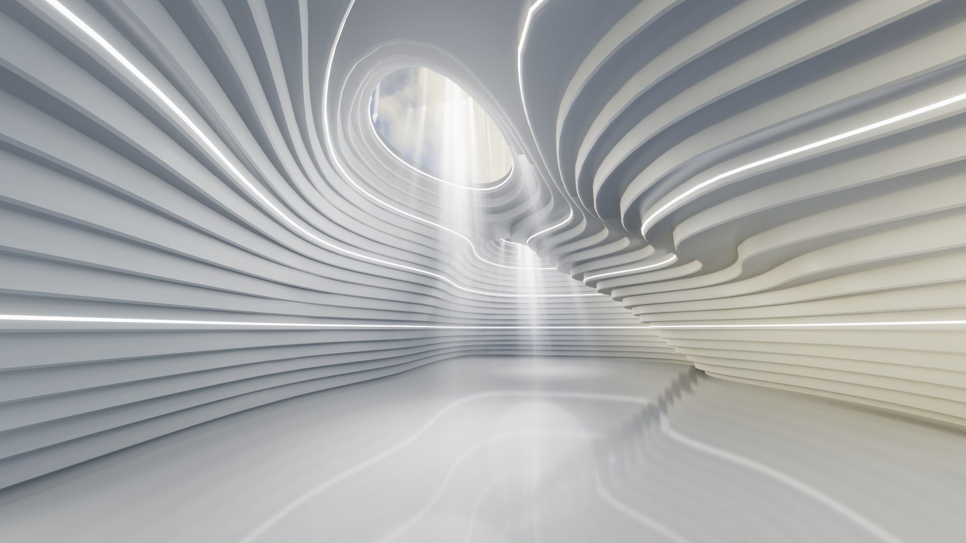 3D Model Abstract Concept Hall Inteiror Clear 3D Model - TurboSquid 2039840