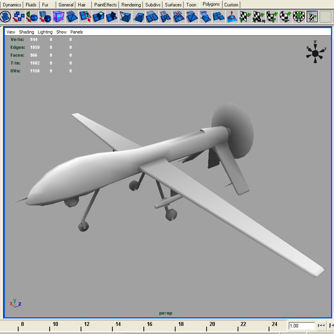 Mq-1 Predator Uav 3d Model