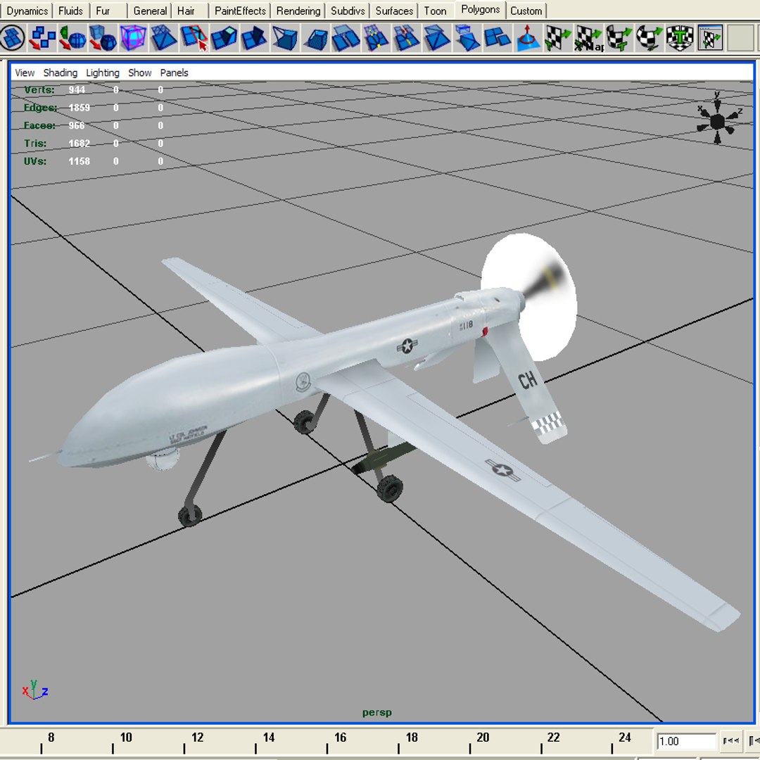 Mq-1 Predator Uav 3d Model
