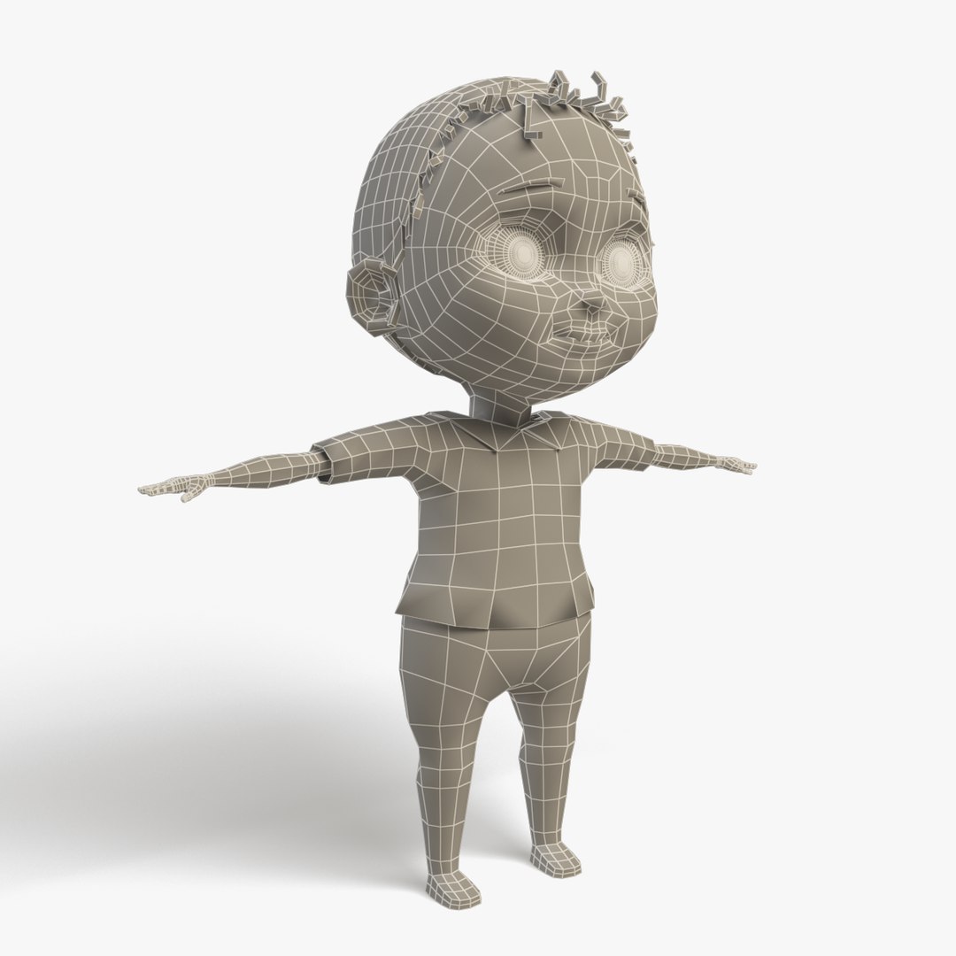cartoon character baby 3d max