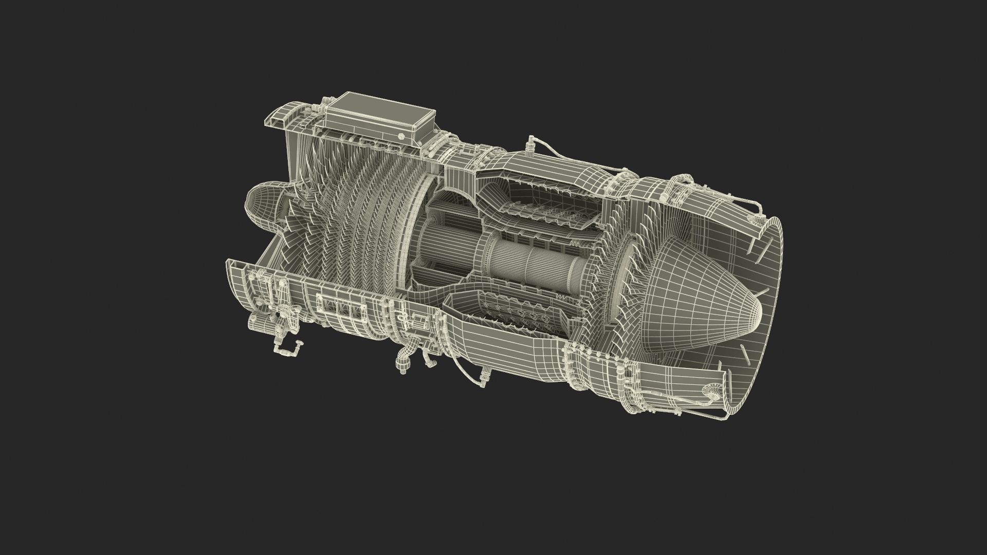 Commercial Jet Engine Cutaway 3D - TurboSquid 2350501