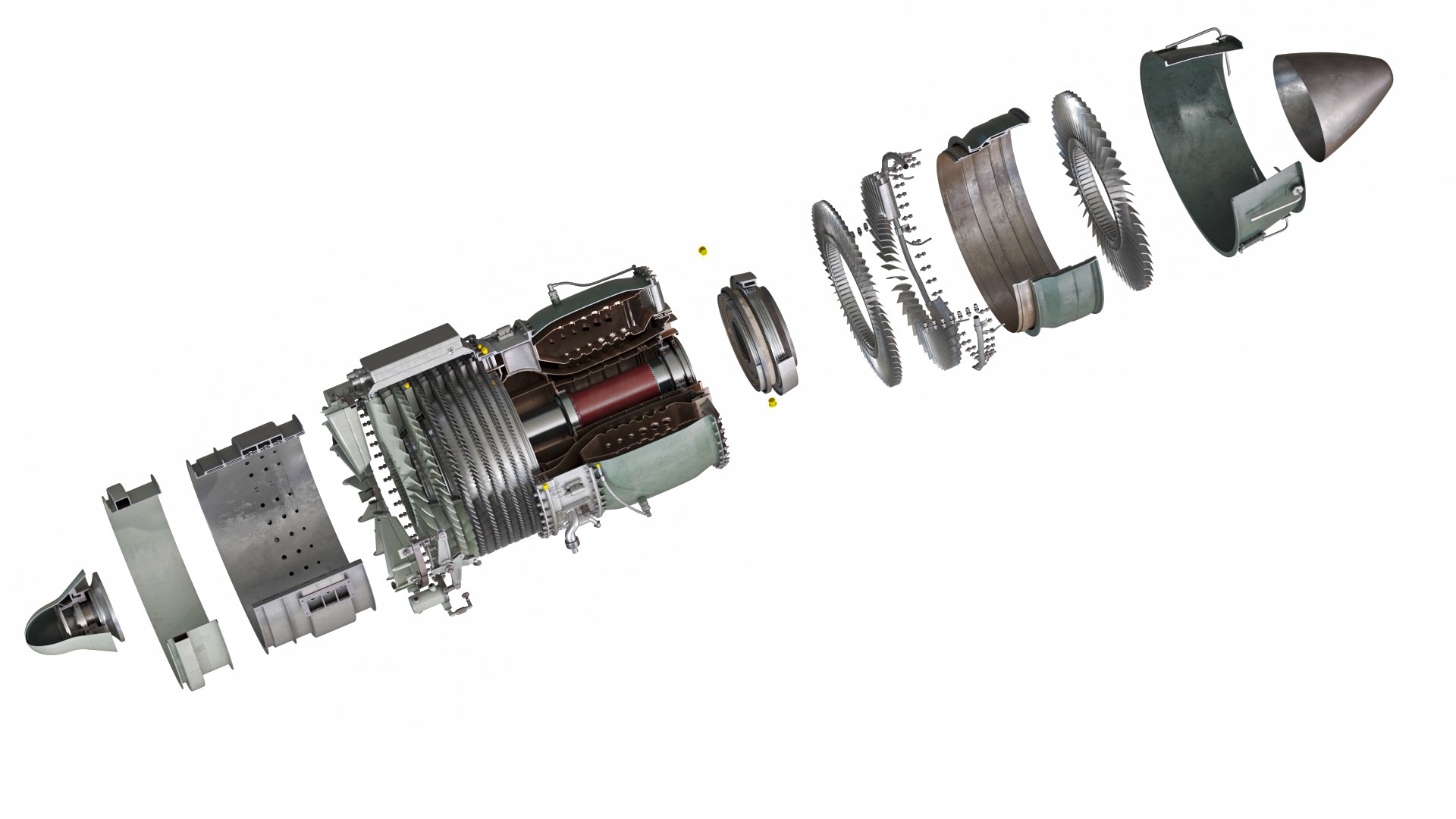 Commercial Jet Engine Cutaway 3D - TurboSquid 2350501