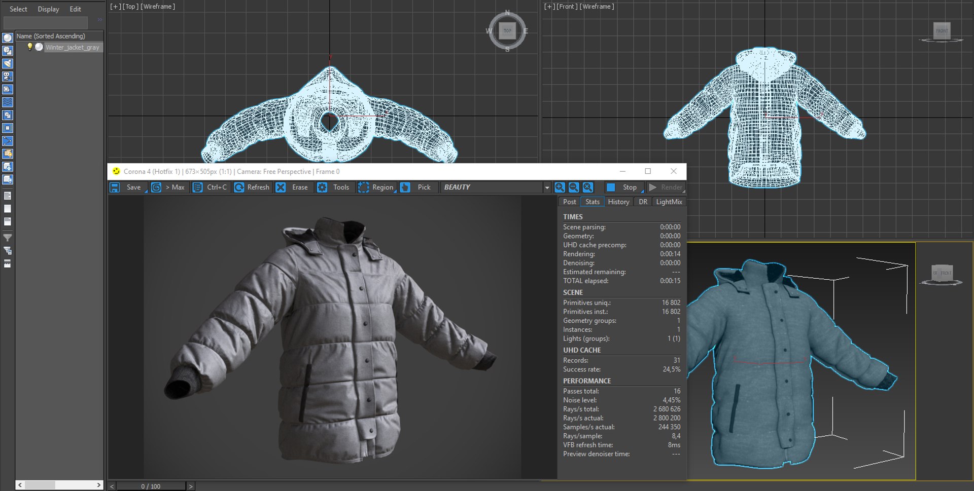 Winter jacket gray 3D model - TurboSquid 1674568