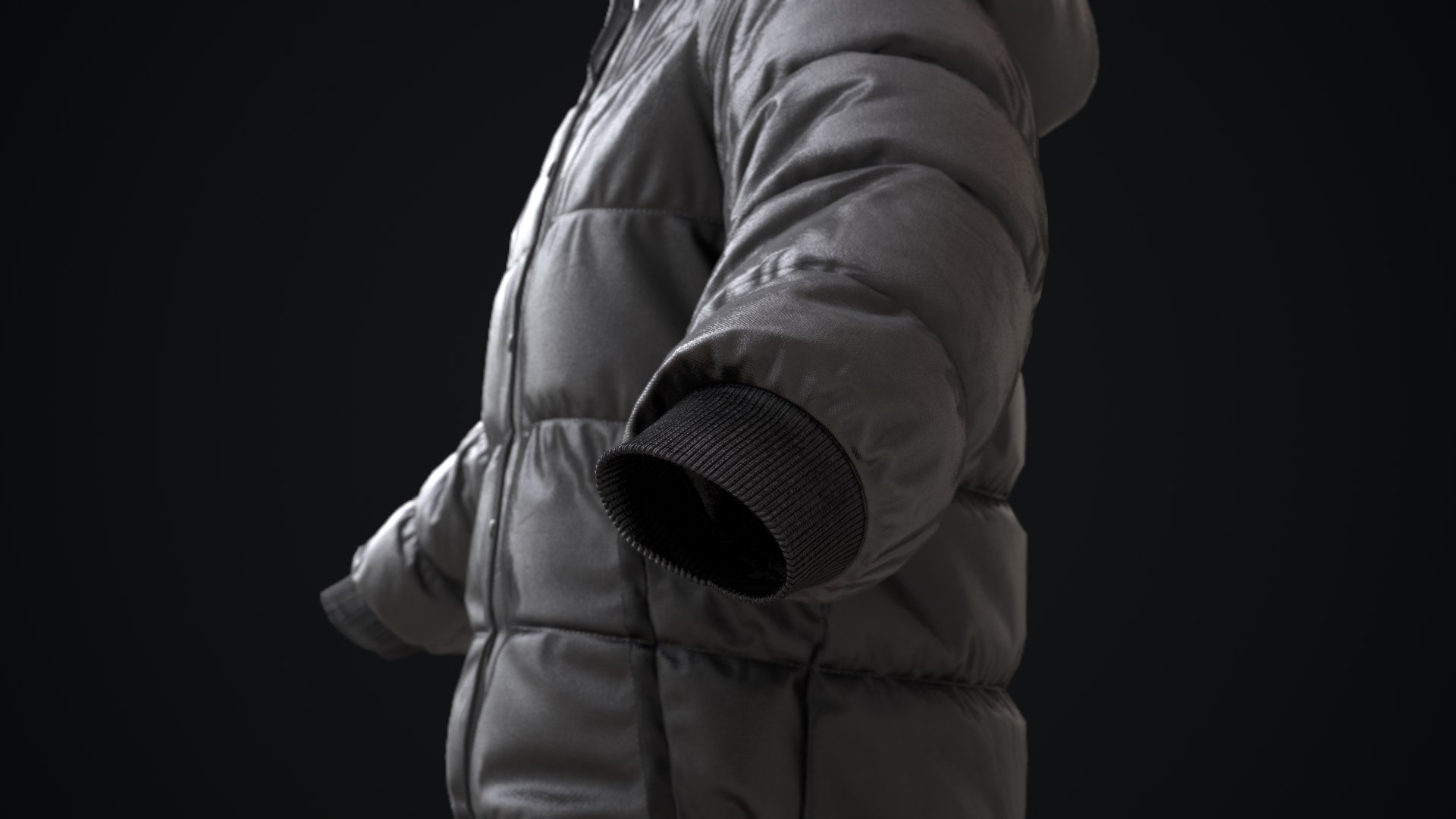 Winter jacket gray 3D model - TurboSquid 1674568