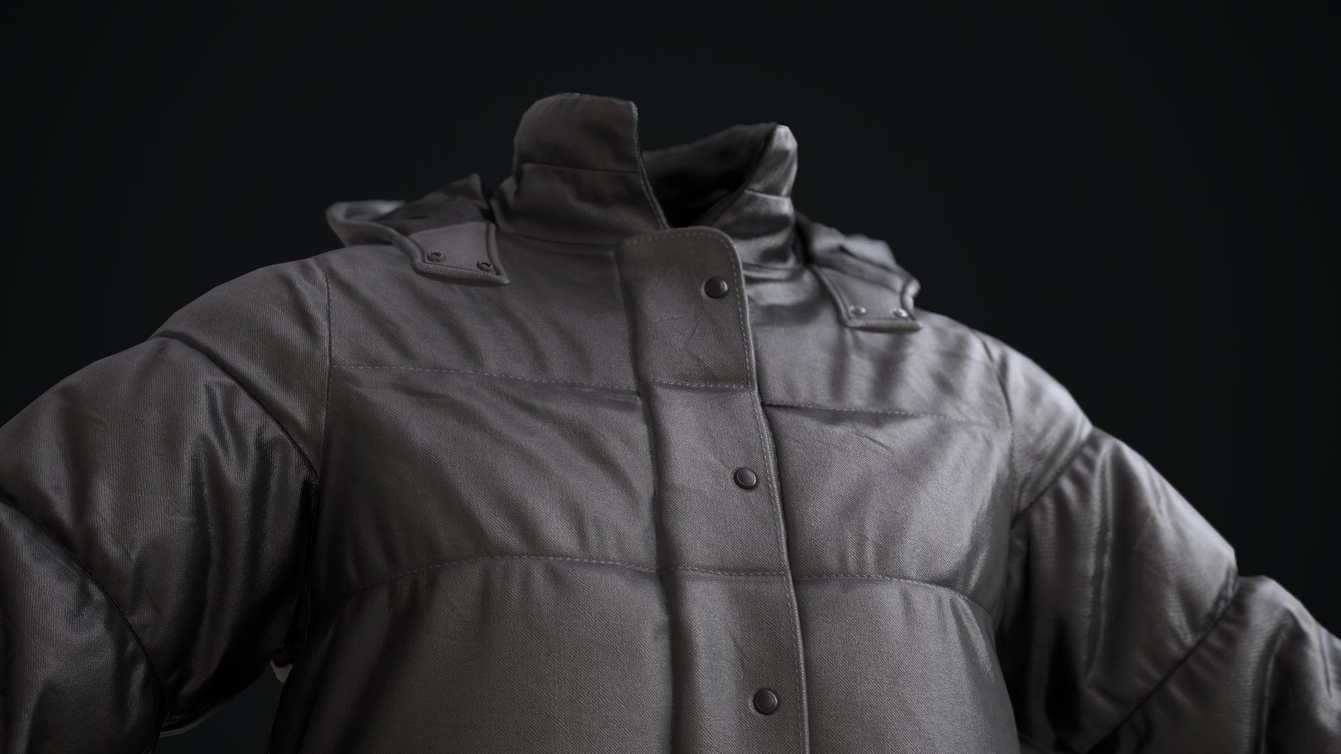 Winter jacket gray 3D model - TurboSquid 1674568