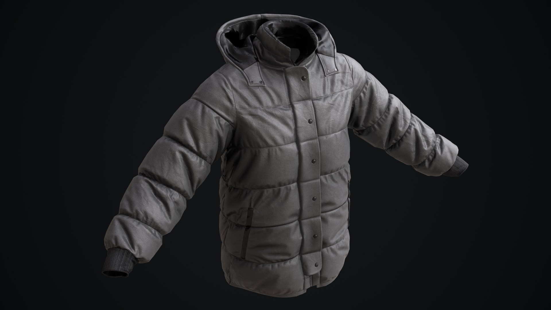 Winter jacket gray 3D model - TurboSquid 1674568