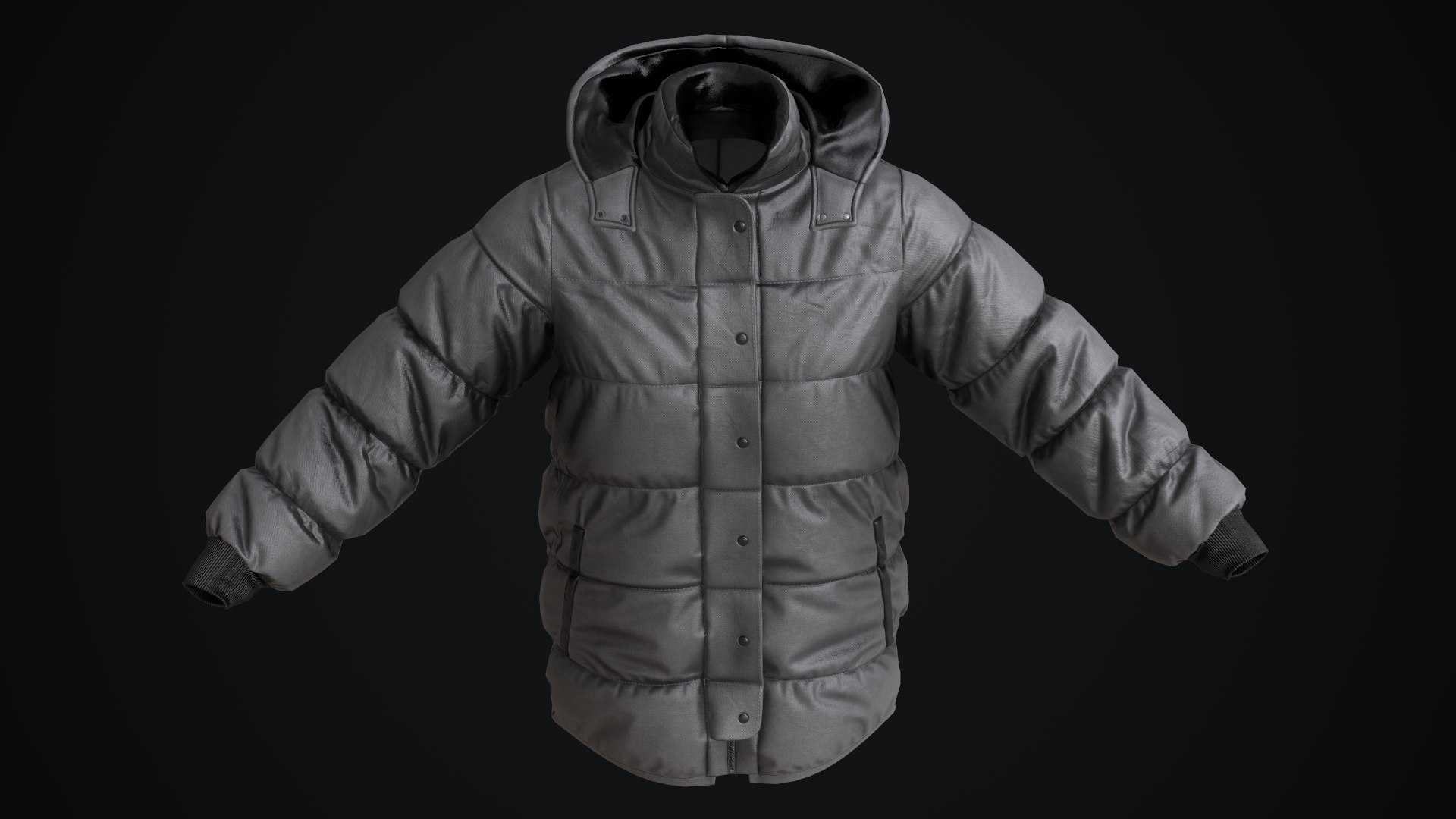 Winter jacket gray 3D model - TurboSquid 1674568