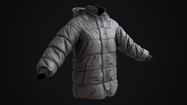 Winter jacket gray 3D model - TurboSquid 1674568