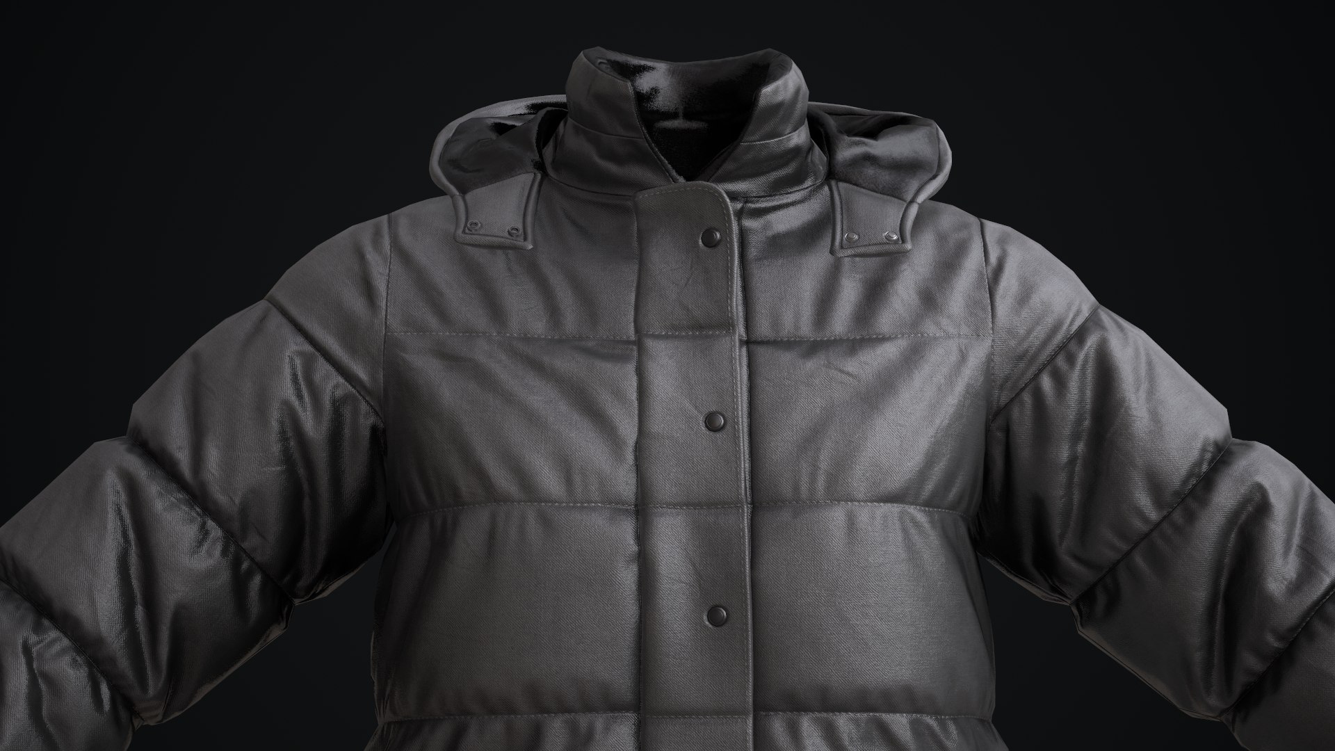 Winter jacket gray 3D model - TurboSquid 1674568