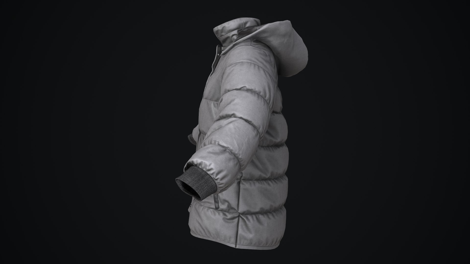 Winter jacket gray 3D model - TurboSquid 1674568
